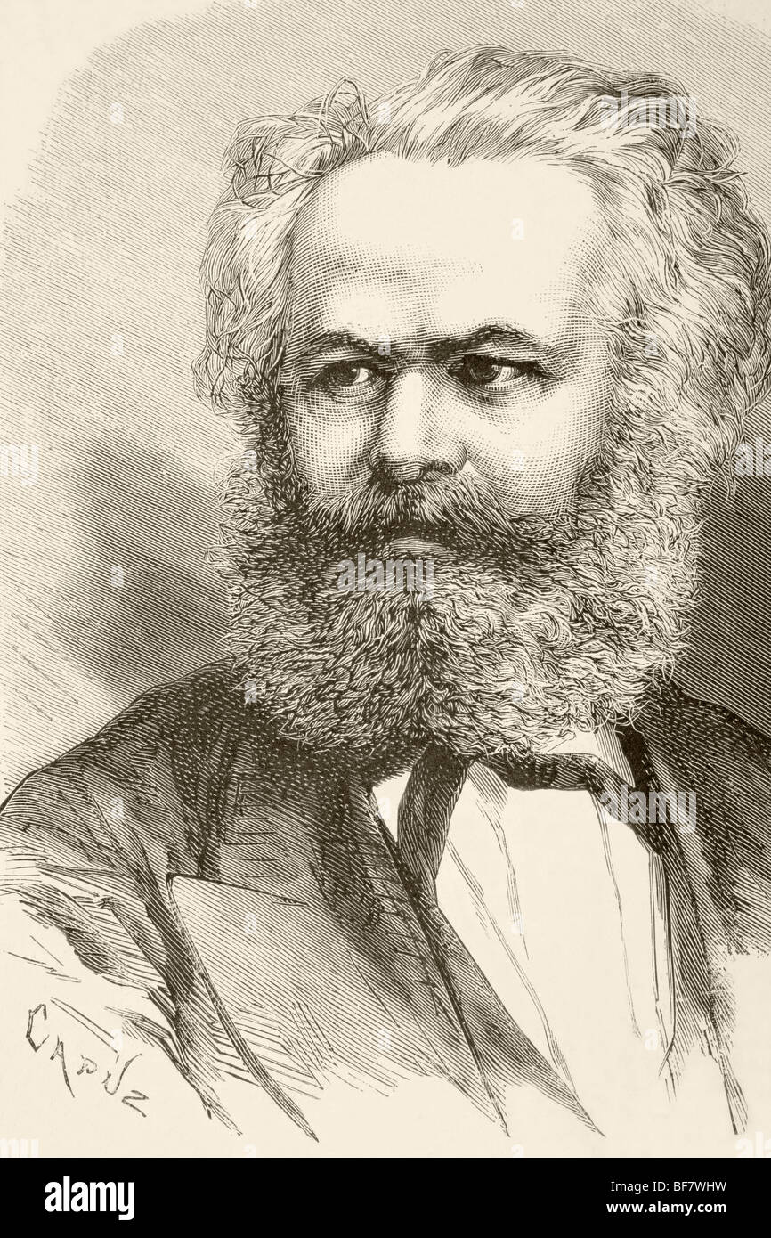 Karl Heinrich Marx, 1818 to 1883. German philosopher and political ...