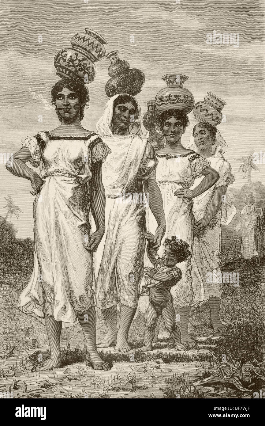 19th century Paraguayan country girls Stock Photo - Alamy