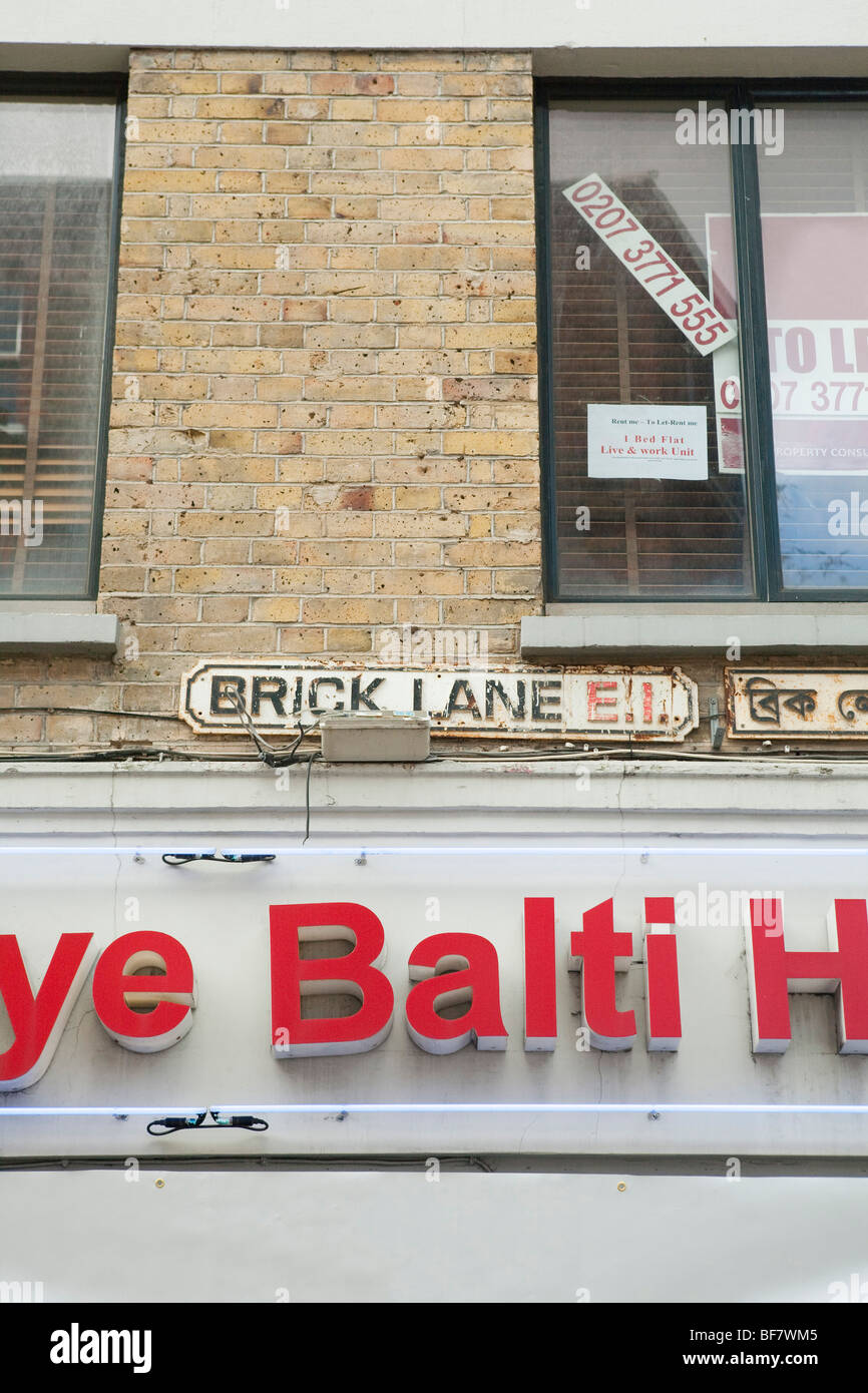 Brick Lane Street sign, London Stock Photo - Alamy