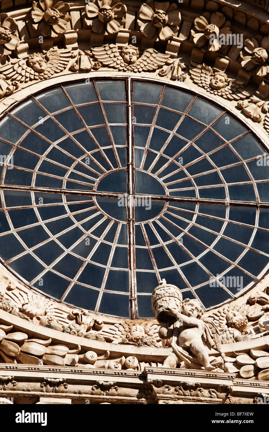 Detail of the Rose Window of the Basilica Di Santa Croce Lecce Italy ...
