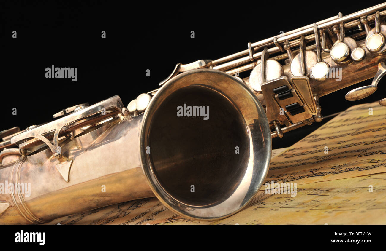 Old saxophone notes musical instrument hi-res stock photography and ...