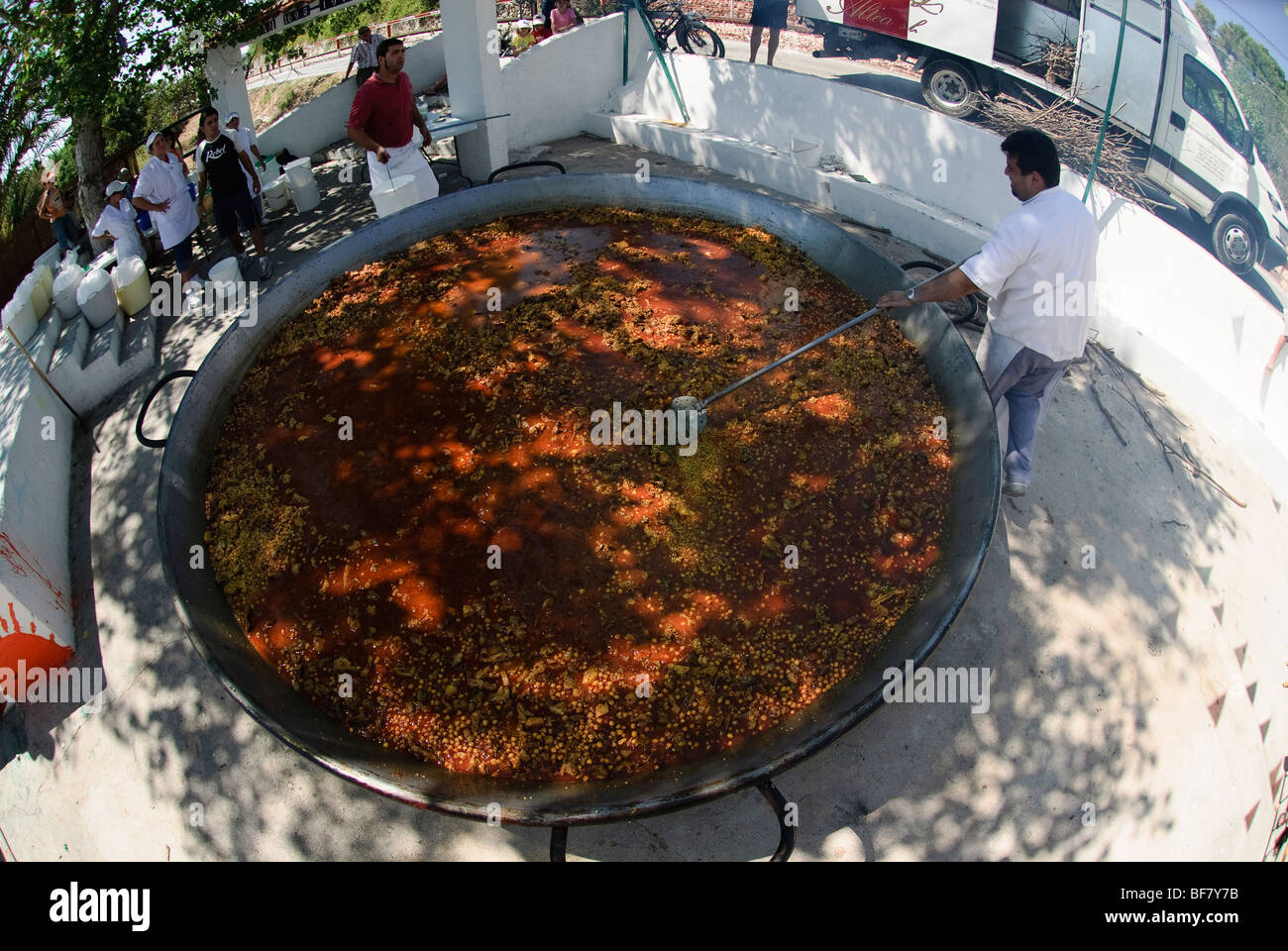 preparation of giant Paella in Altea, Spain Stock Photo - Alamy