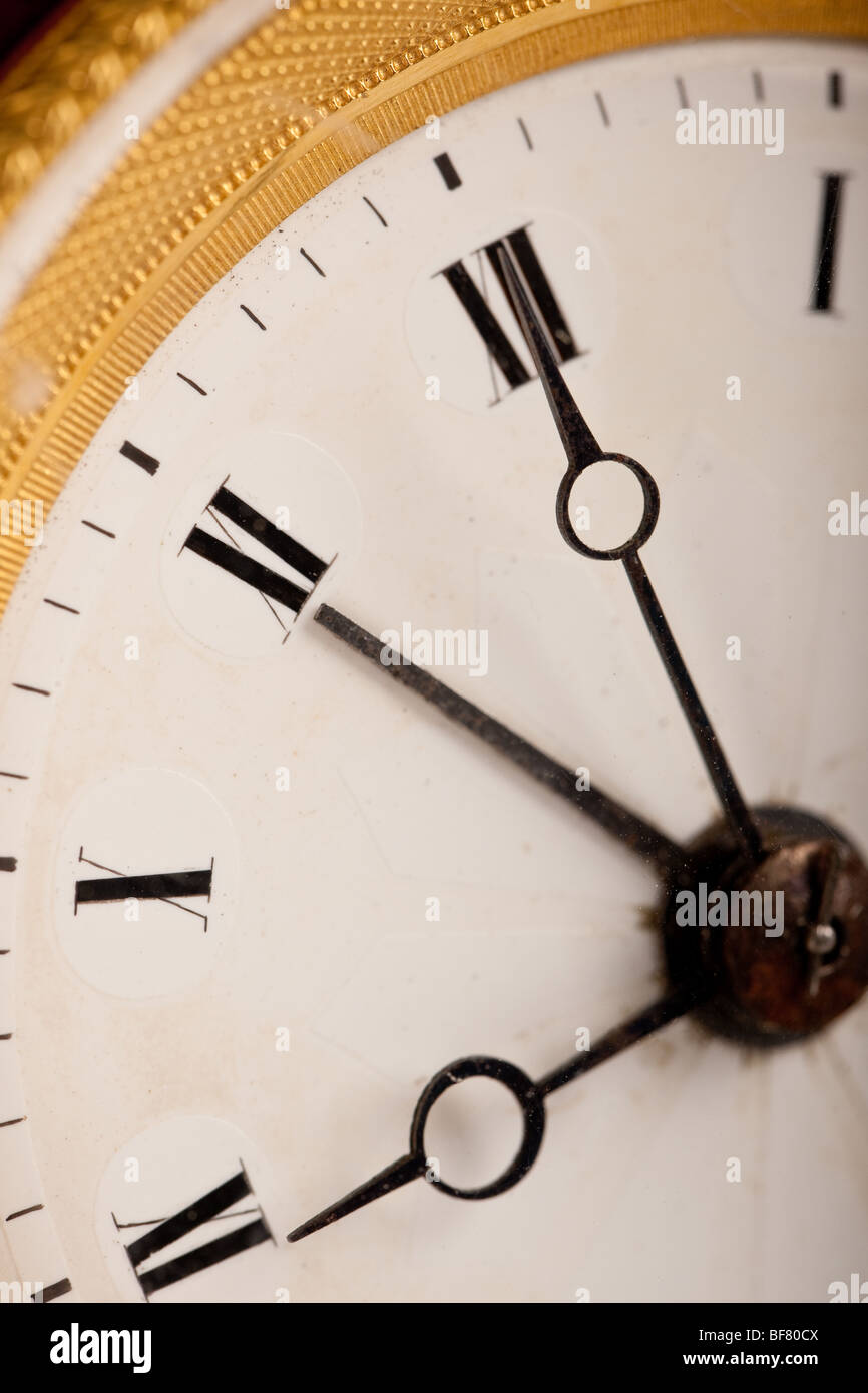 Close-up of historic antique clock, macro lens Stock Photo - Alamy