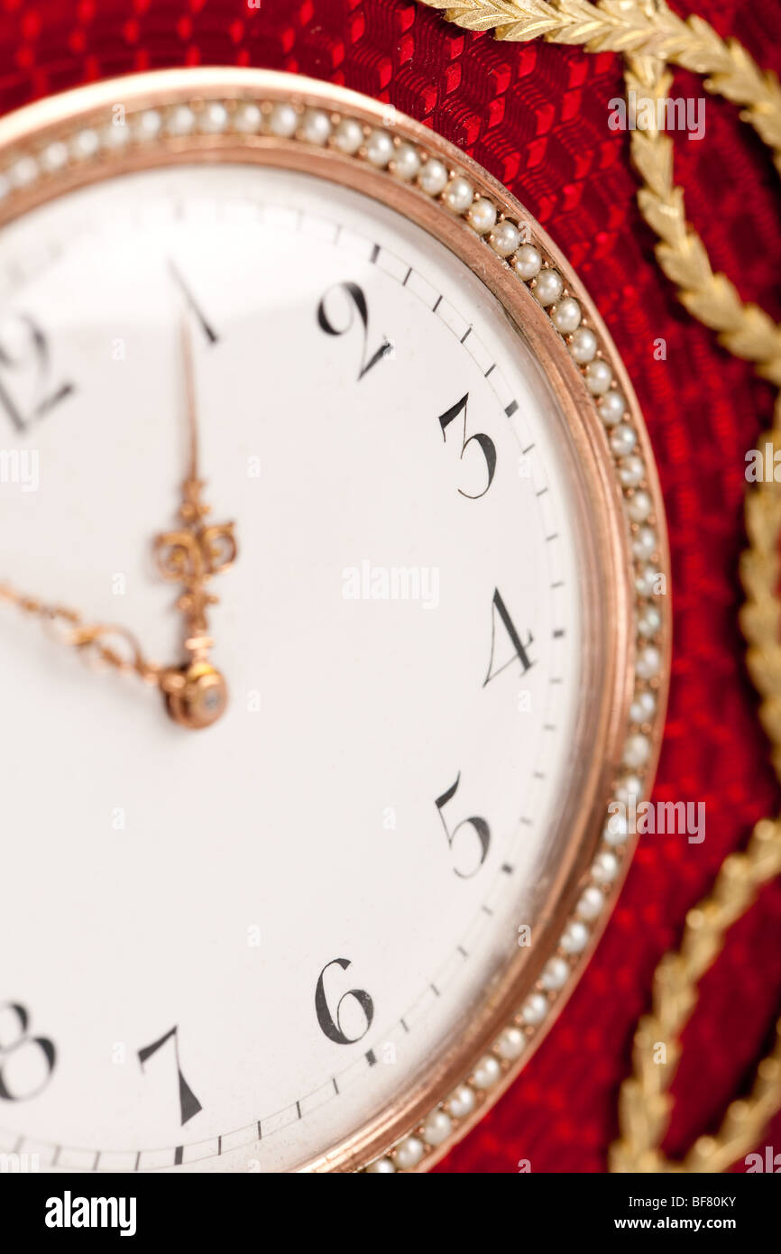 Close-up of historic antique clock, macro lens Stock Photo - Alamy