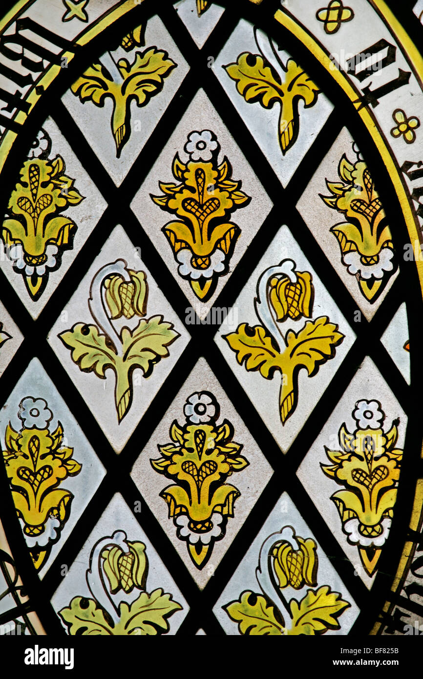 Grisaille motifs in a stained glass window Stock Photo - Alamy