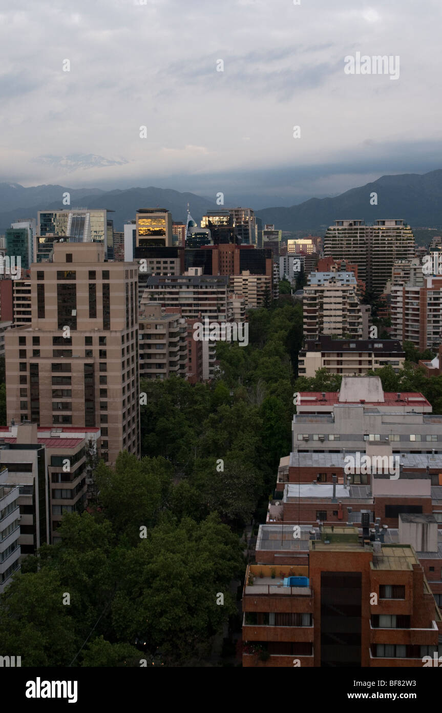 Santiago de Chile, new bussines district El Golf, also called Sanhattan ...