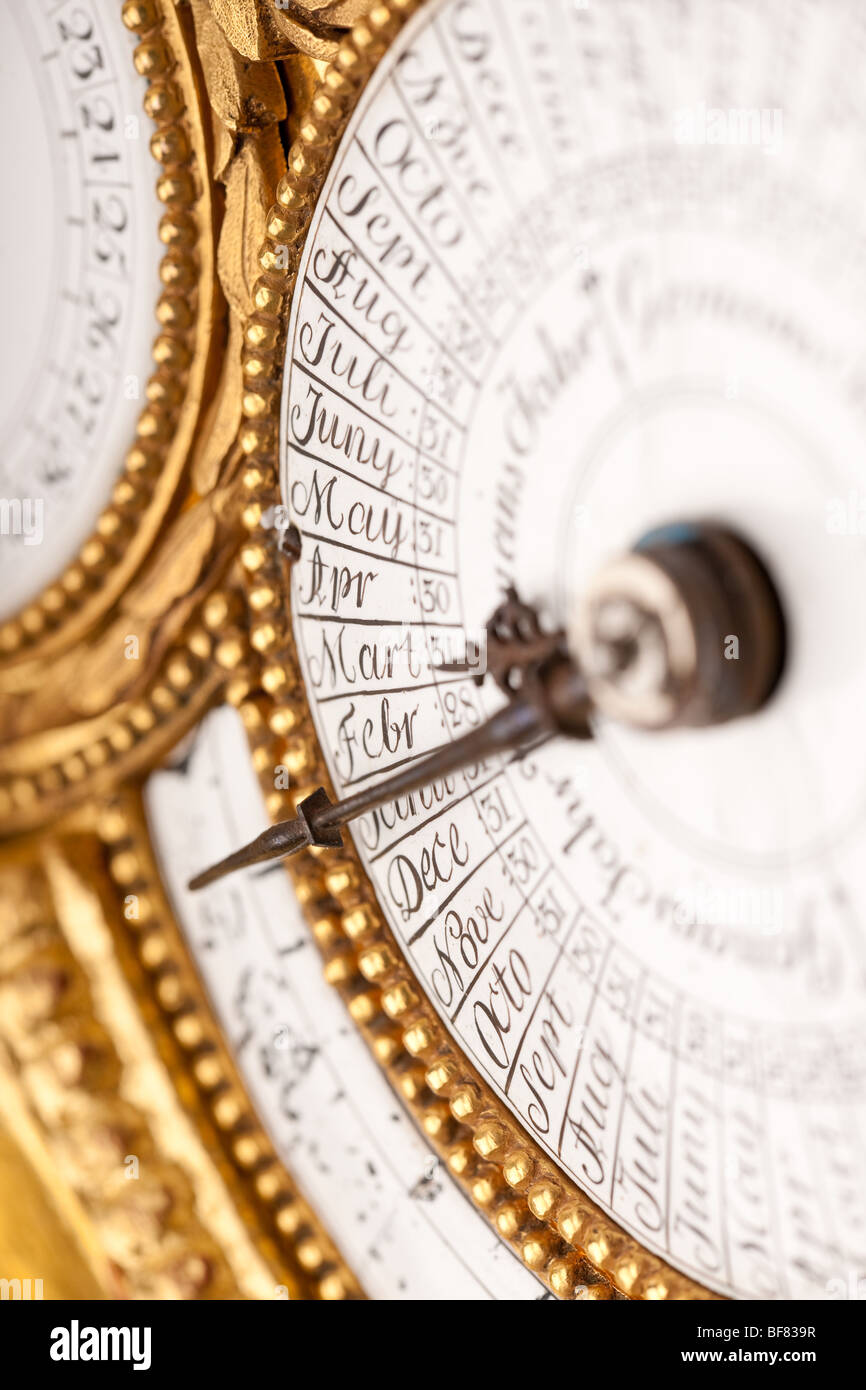 Close-up of historic antique clock, macro lens Stock Photo - Alamy