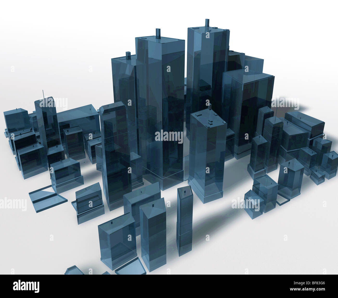 Abstract generic city with modern office buildings illustration Stock ...
