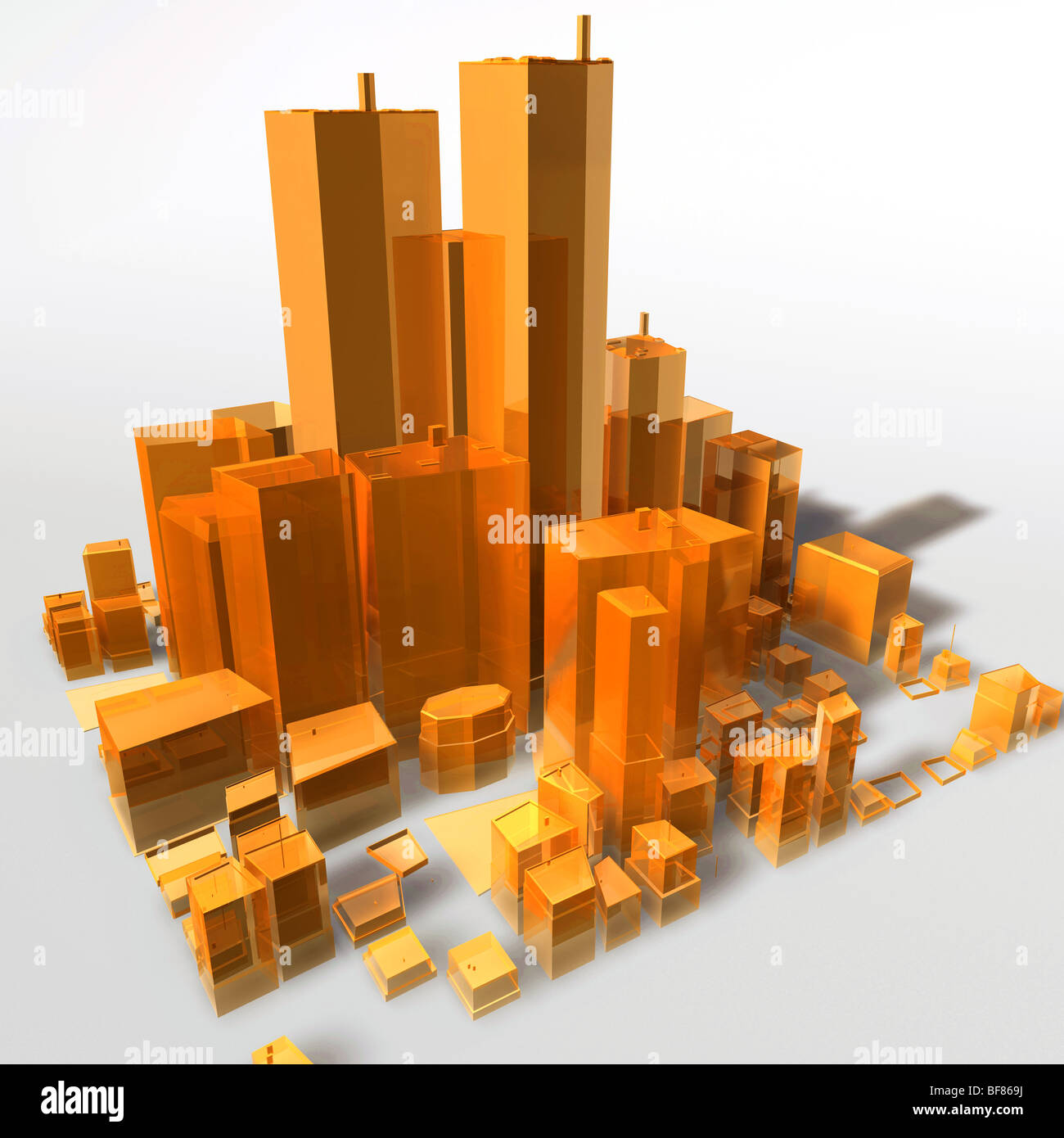 Abstract generic city with modern office buildings illustration Stock ...