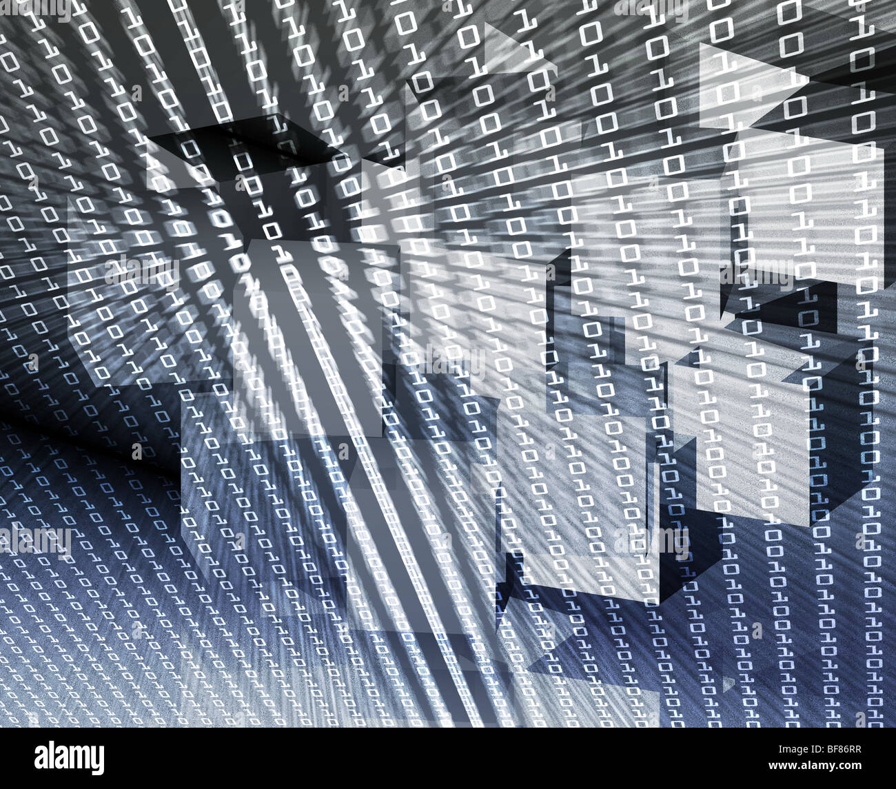 Internet data structures concept with connected cubes illustration ...