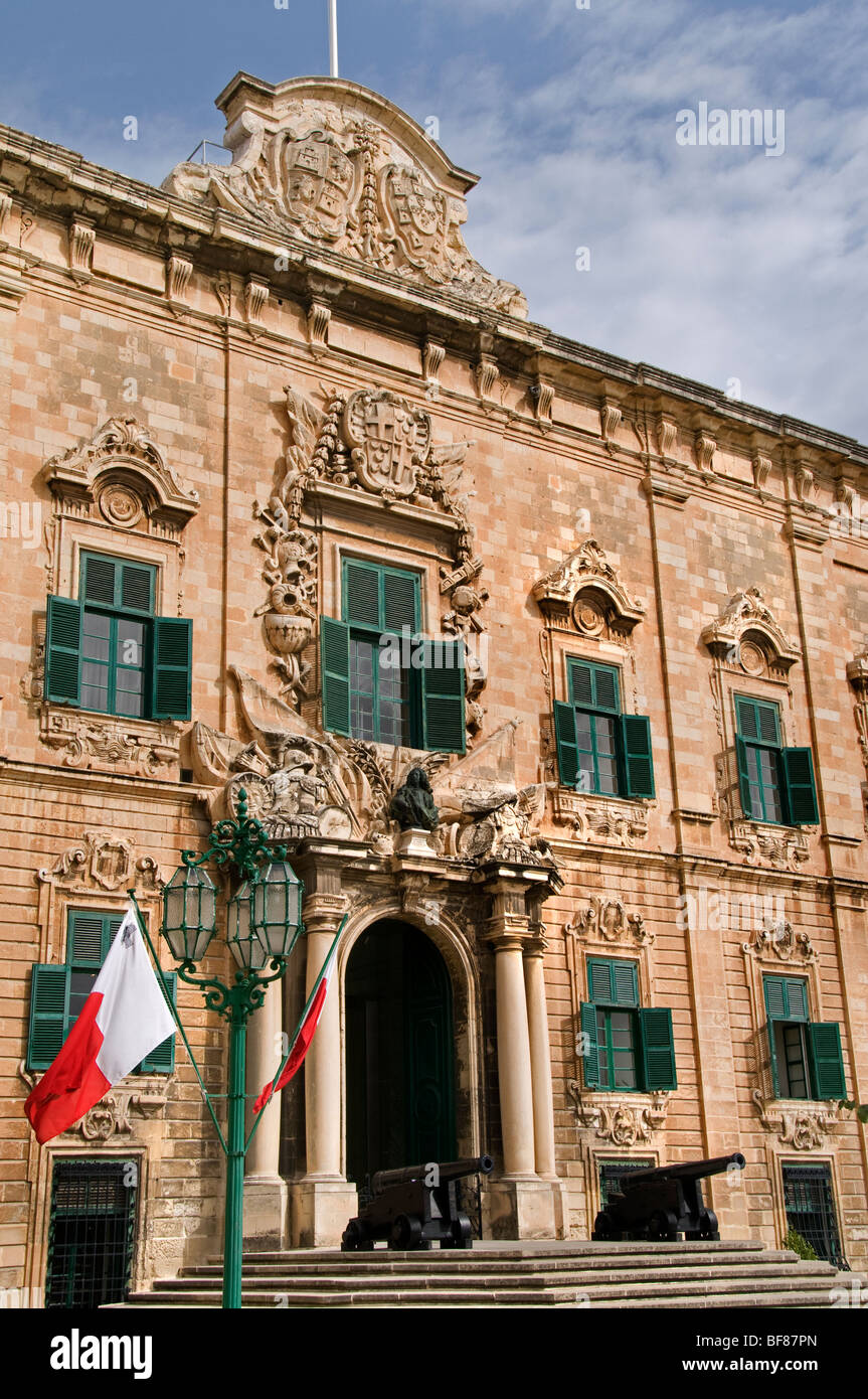 Auberge De Castille Malta fortified city Valletta Stock Photo - Alamy