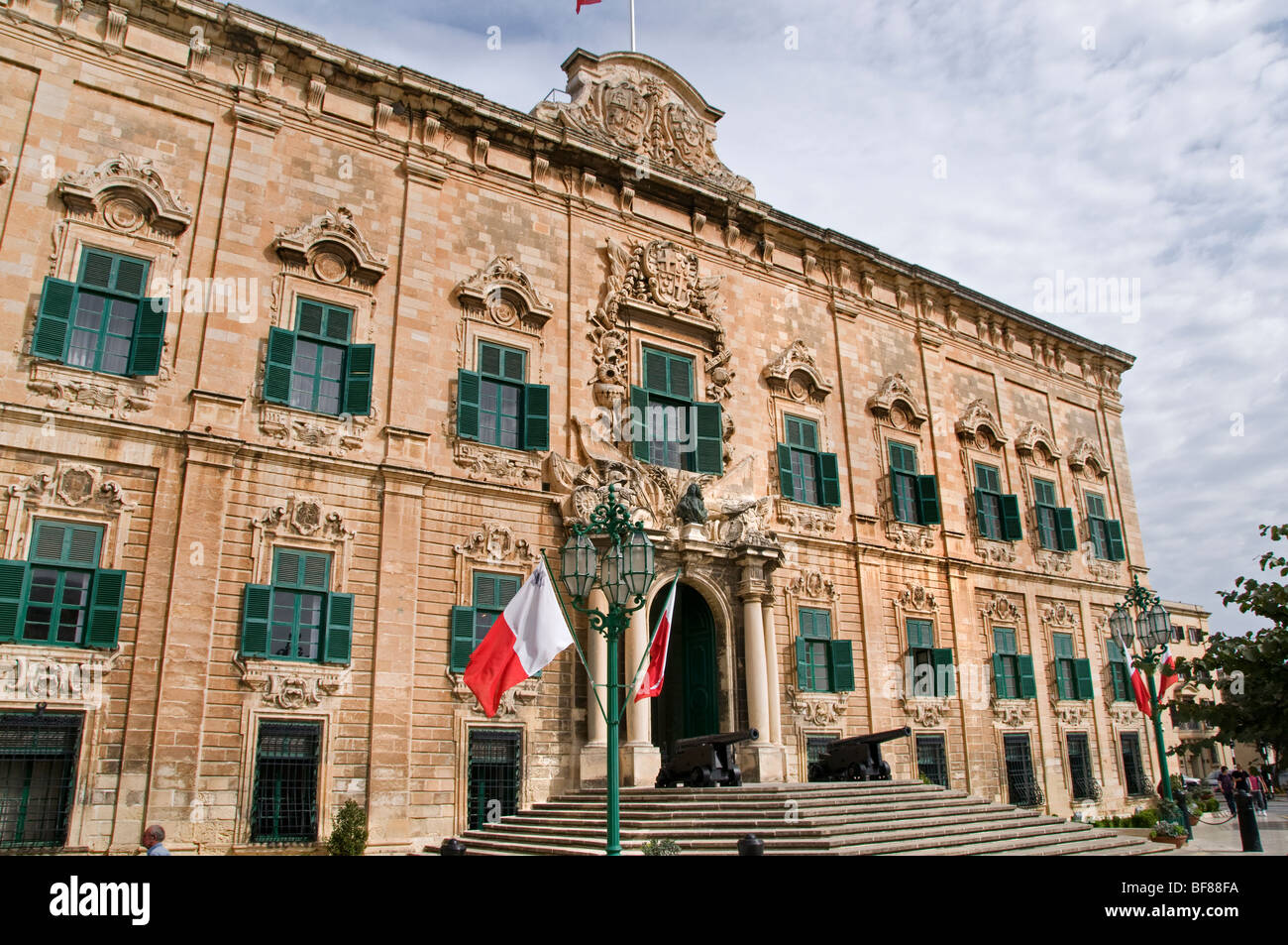 Auberge De Castille Malta fortified city Valletta Stock Photo - Alamy