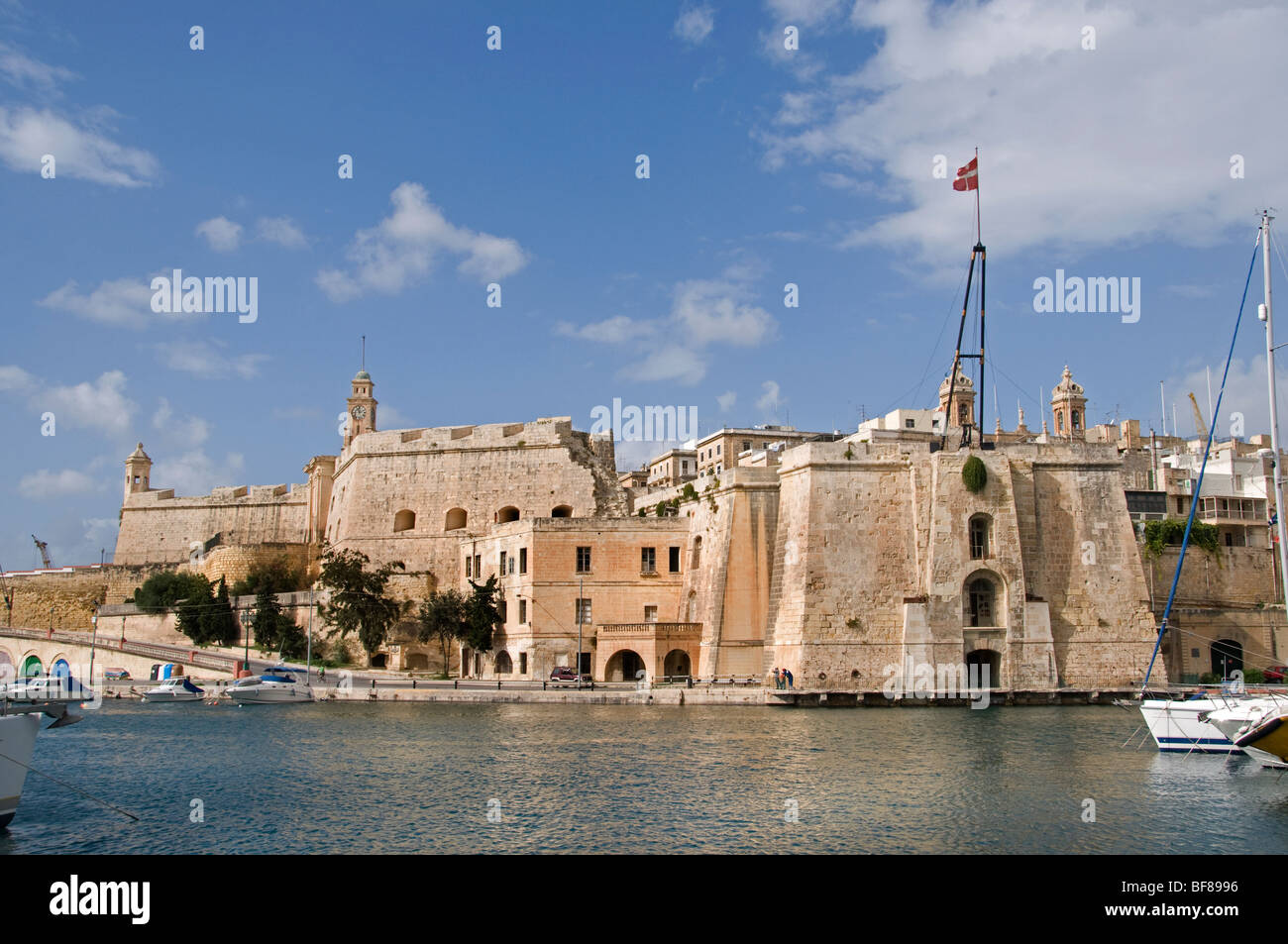 Senglea Malta three cities opposite Fortified City Valletta Stock Photo ...