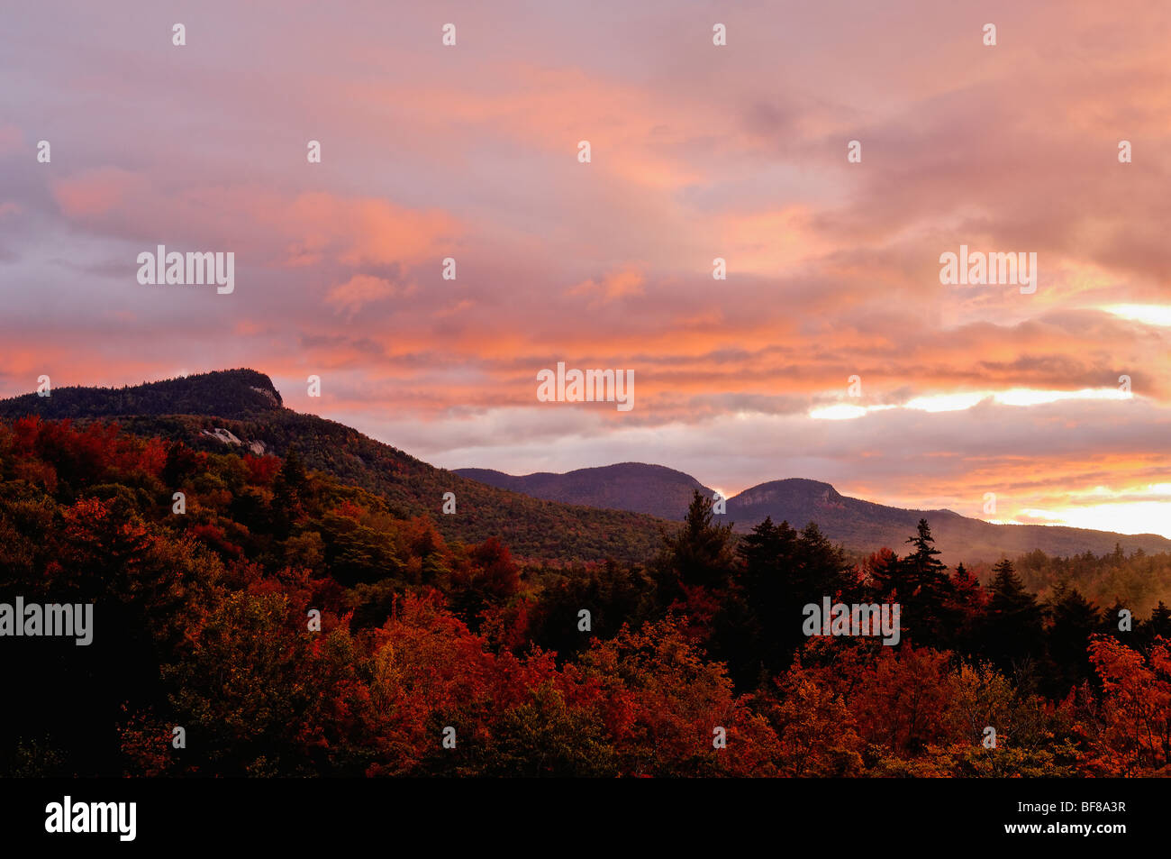 Autumn Sunrise in the White Mountains National Forest in New Hampshire ...