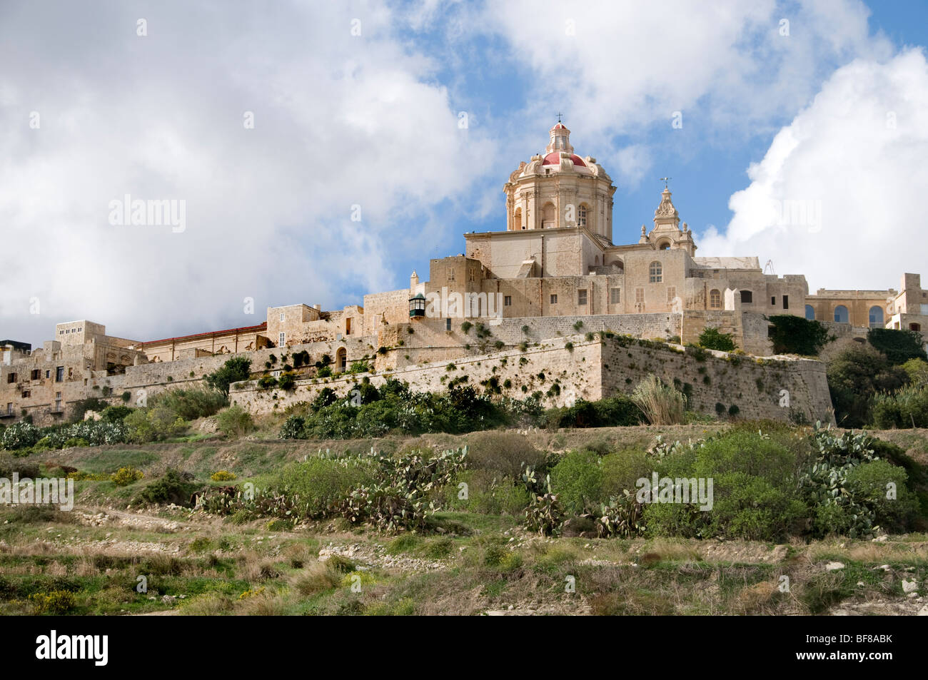 Mdina Rabat Malta fortified city town fort castle Stock Photo - Alamy