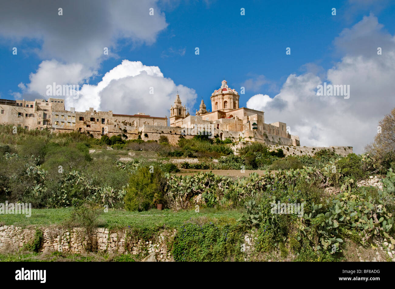 Mdina Rabat Malta fortified city town fort castle Stock Photo - Alamy