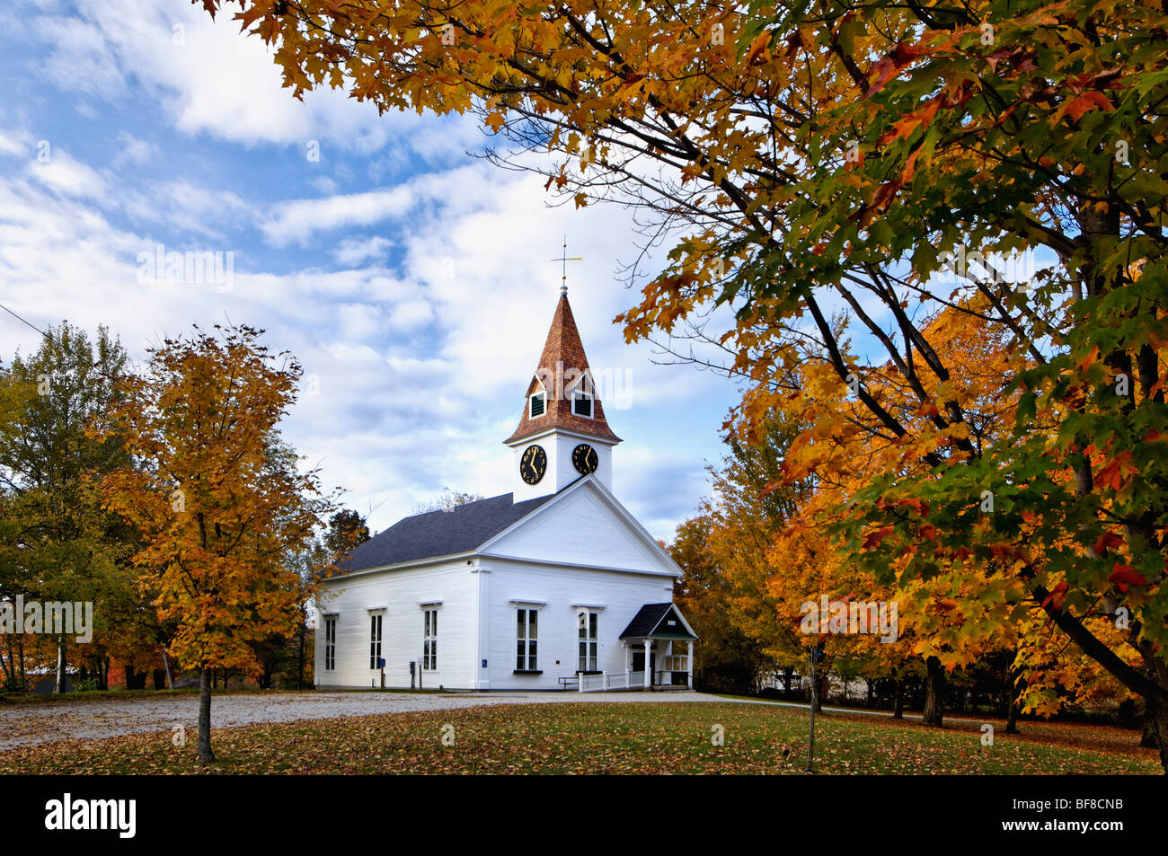 Sugar Hill Meeting House and Autumn Color in Grafton County, New ...