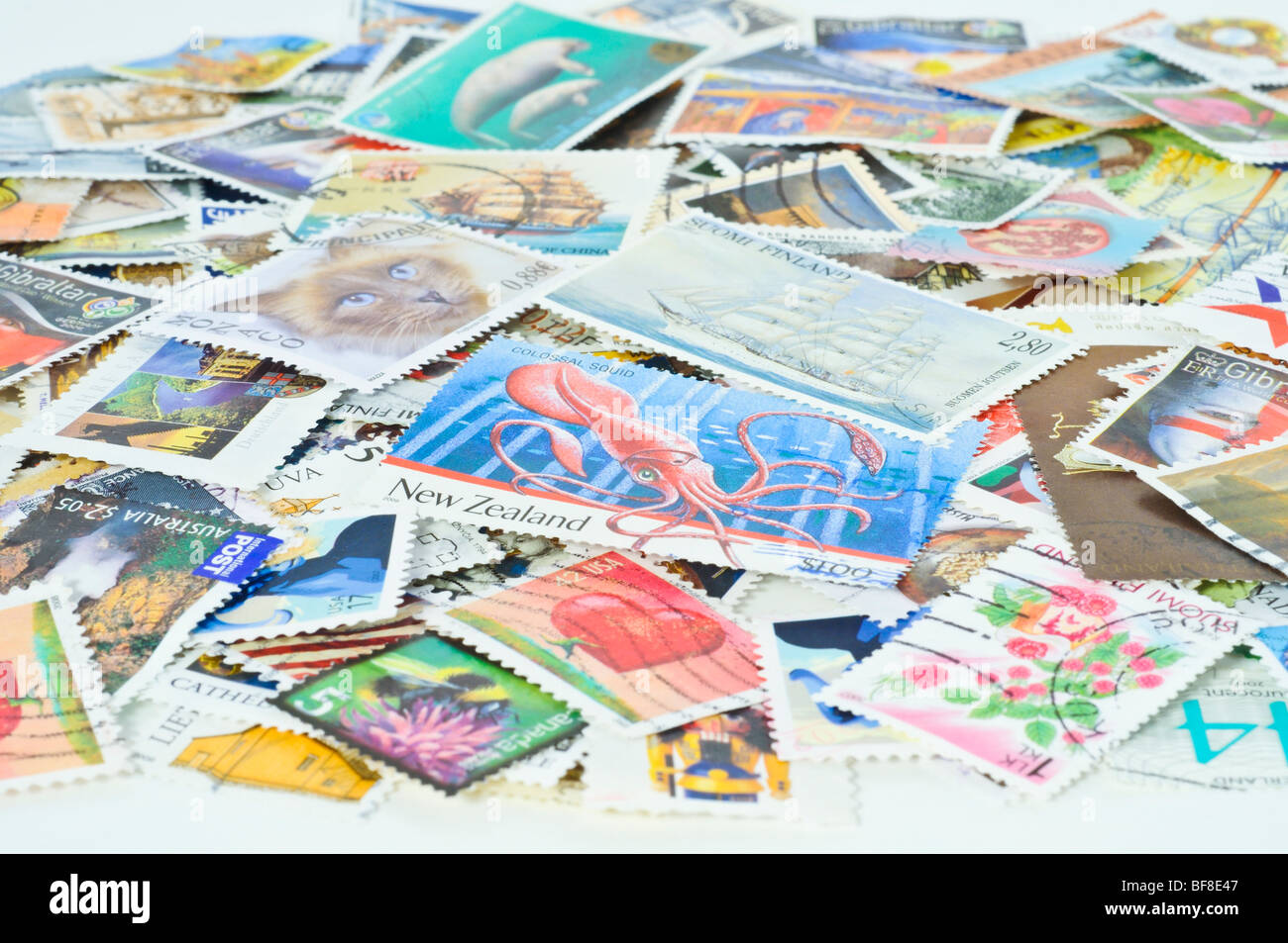 Assortment of postage stamps Stock Photo - Alamy