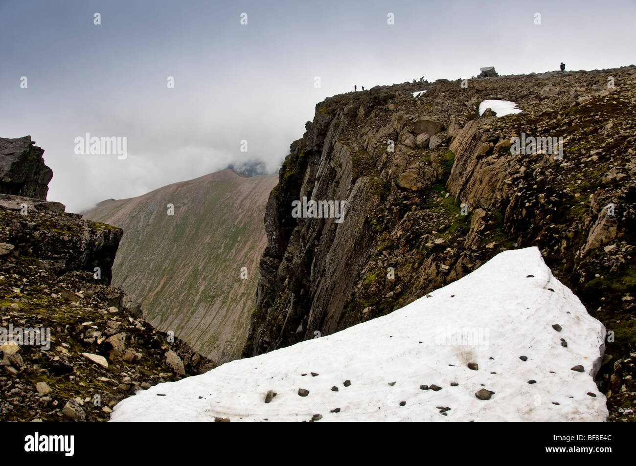 View of the north face and summit of the highest UK mountain, Ben Nevis ...