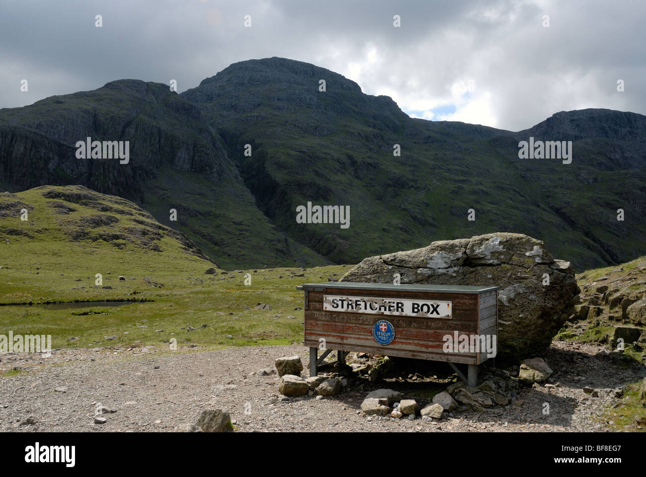 Mountain Rescue box in the Lake District Stock Photo - Alamy