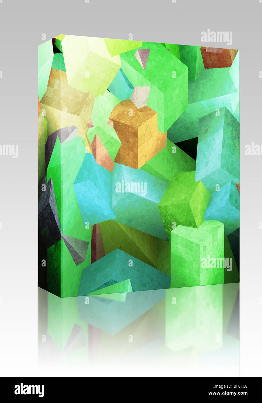 Software package box Crystal 3d cubes abstract background design ...
