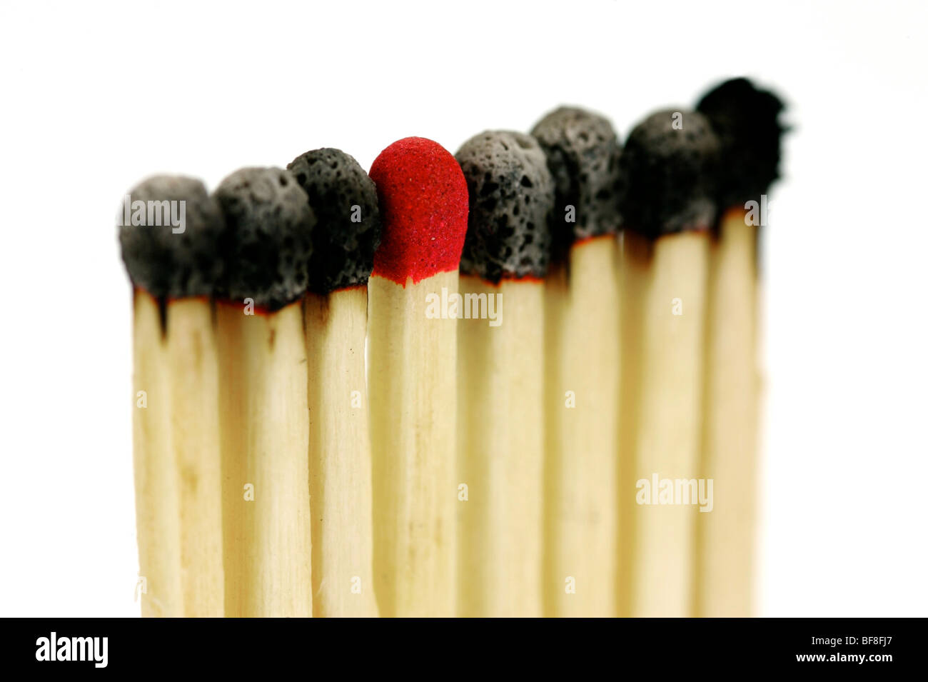Red head matches isolated against a white background Stock Photo - Alamy