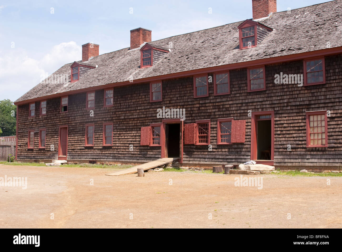 Old Fort Western, old wooden fort located in Augusta, Maine and built ...