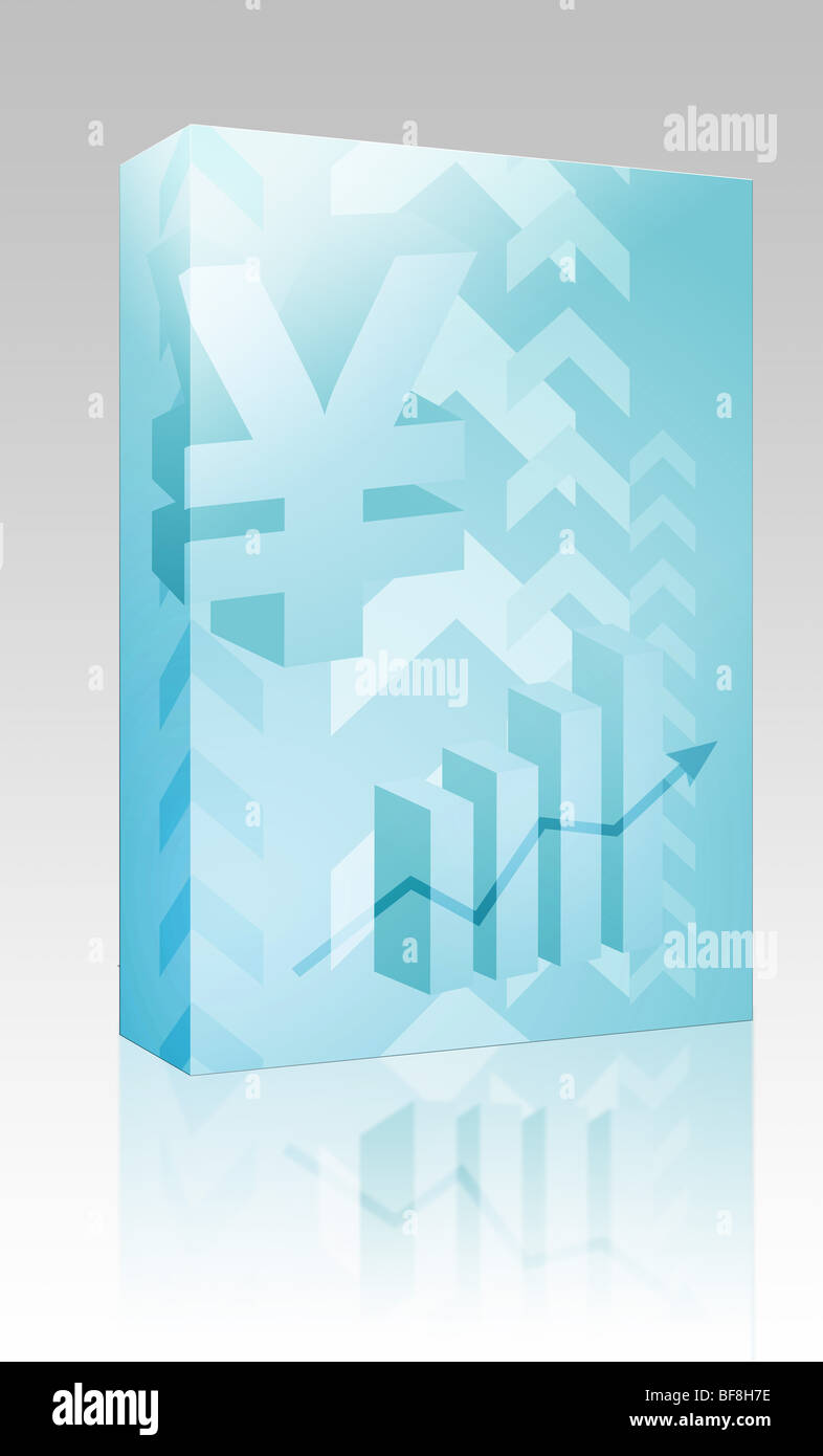 Software package box Abstract financial success illustration with Yen ...