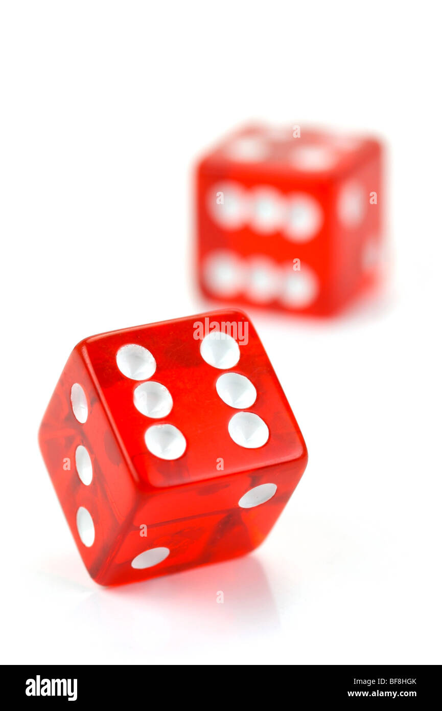 Dice isolated against a white background Stock Photo - Alamy