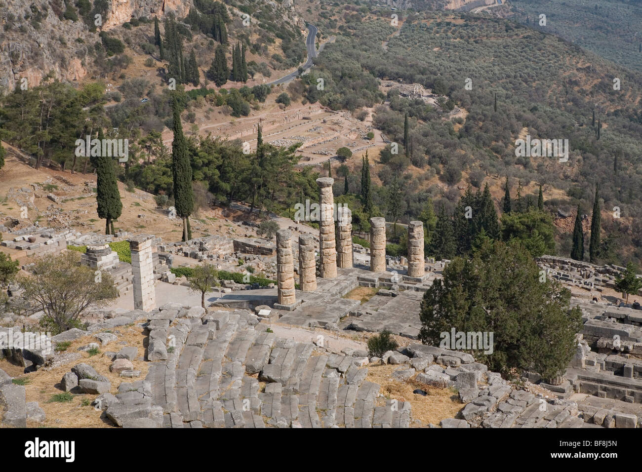 The ancient Roman ruins of Delphi, Greece Stock Photo - Alamy