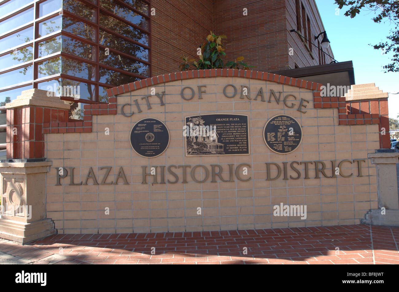 Welcome sign and series of dedication plaques welcome visit to the ...