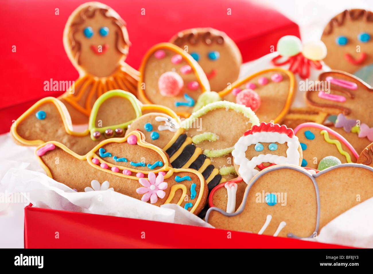 A box of pretty iced biscuits Stock Photo - Alamy