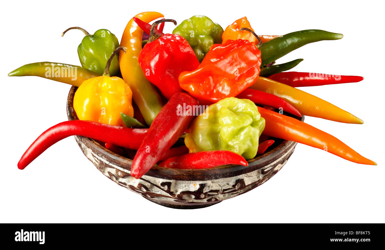 Fresh mixed hot chili Cut Out Stock Images & Pictures - Alamy