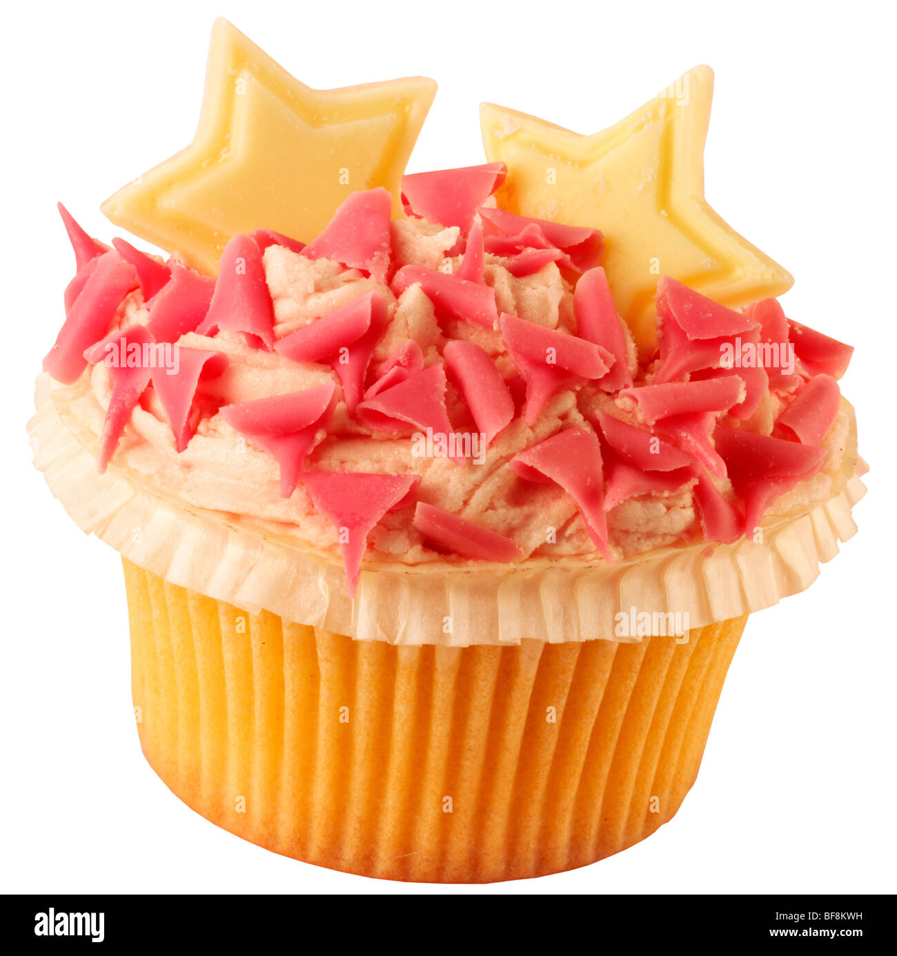 PINK STAR CUPCAKE ON WHITE Stock Photo - Alamy