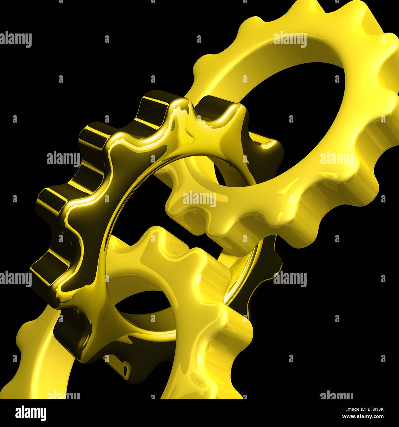Connected Gears Stock Photo - Alamy