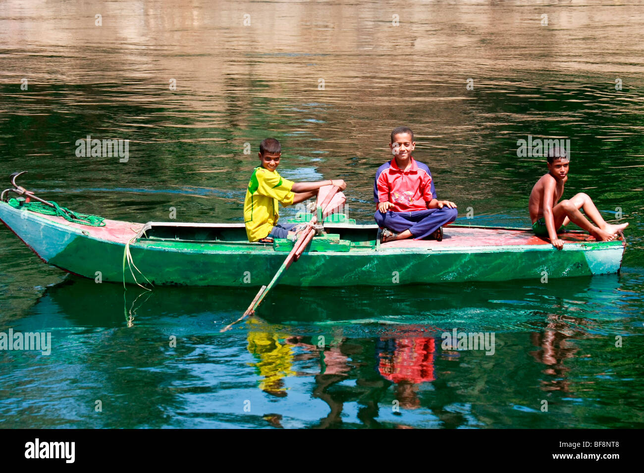 Rowing boat on the river Nile, Egypt Stock Photo - Alamy