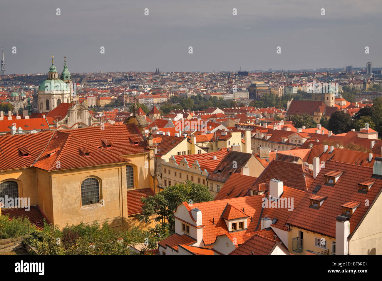 Red tile rooftops of Prague, Czech Republic Stock Photo - Alamy
