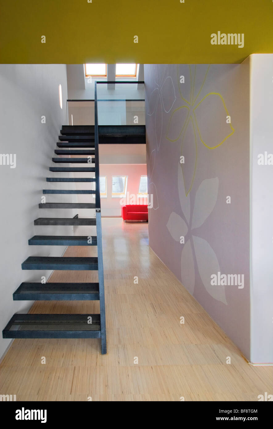 Stairs in modern apartment Stock Photo - Alamy