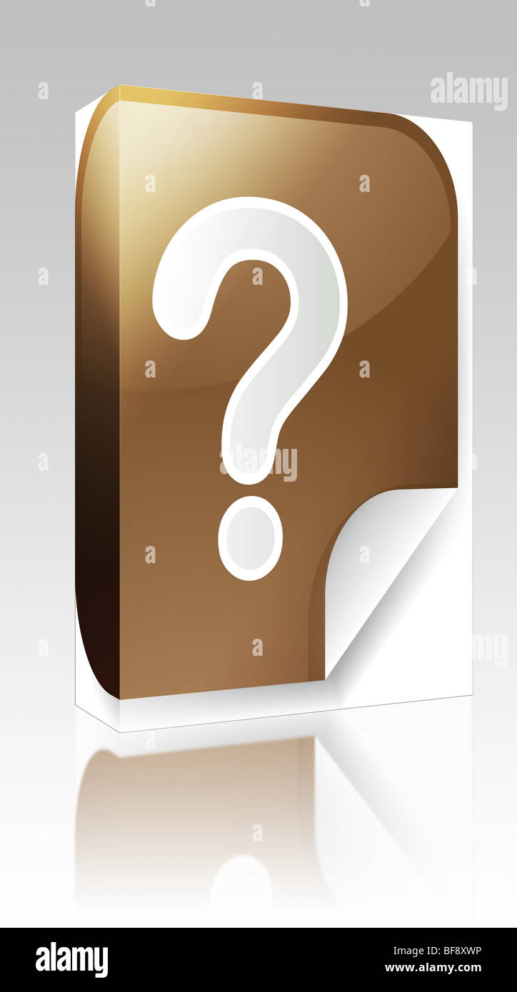 Software package box Navigation icon sticker button with question mark ...