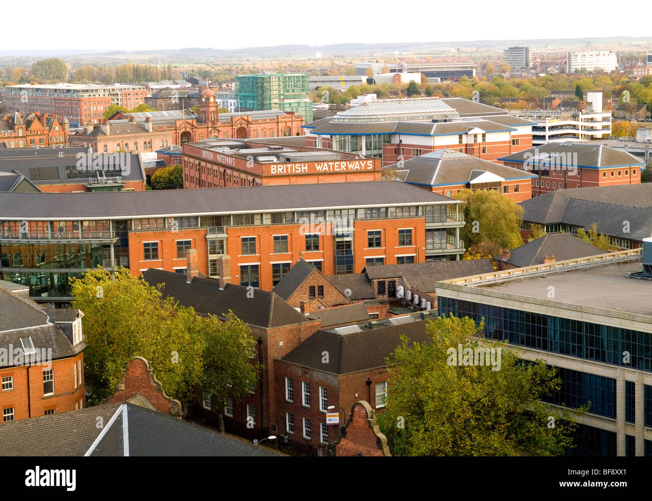 The Nottingham City skyline viewed from the terraces of the Castle ...