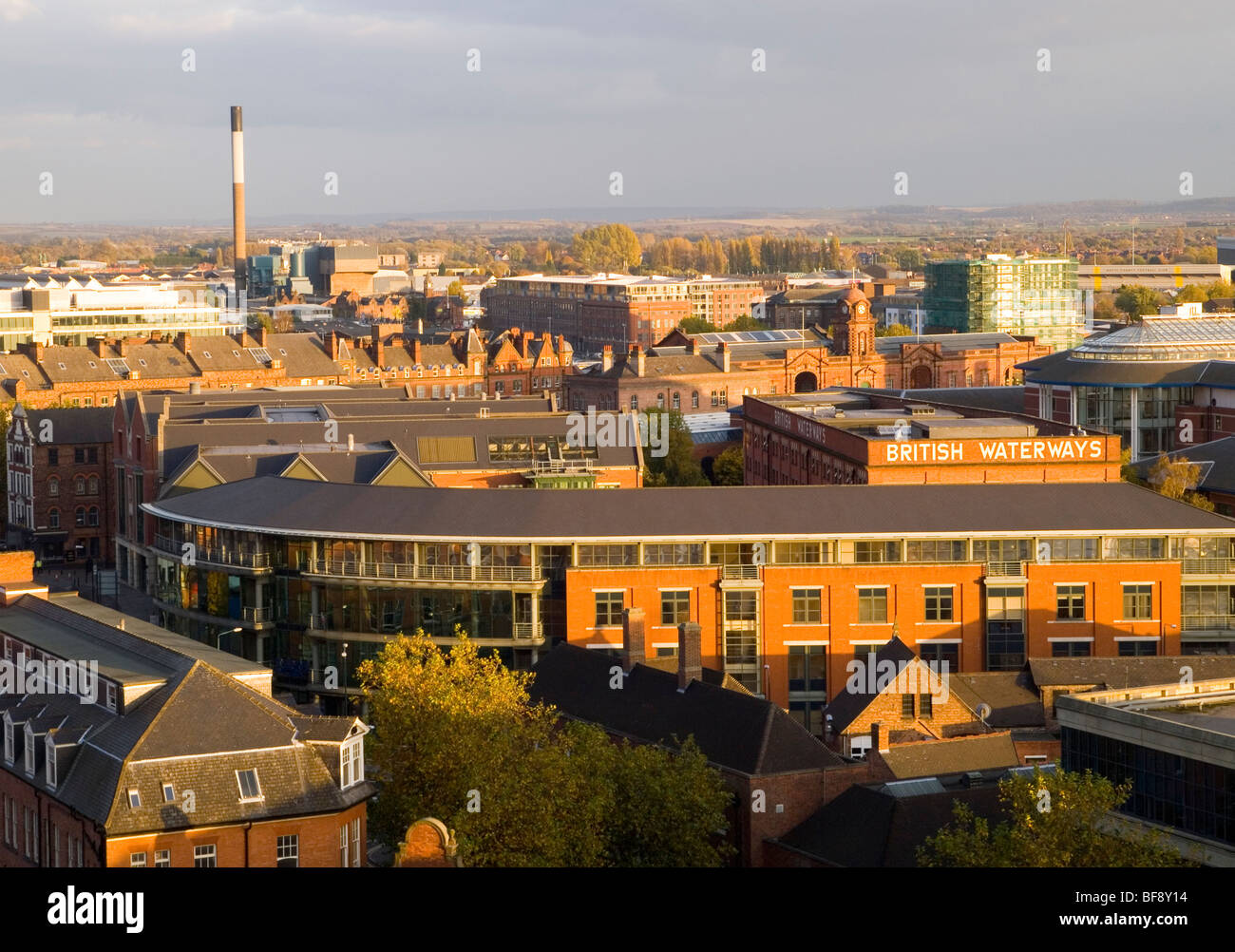 The Nottingham City skyline viewed from the terraces of the Castle ...