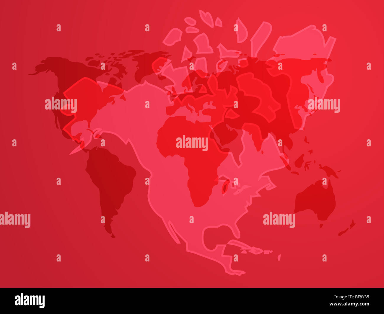 Map of the North American continent, USA Canada Mexico Stock Photo - Alamy