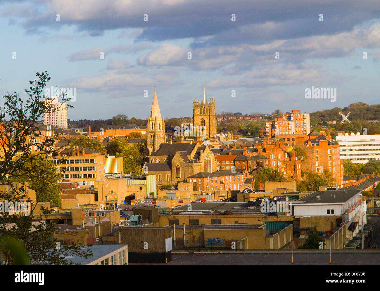 The Nottingham City skyline viewed from the terraces of the Castle ...