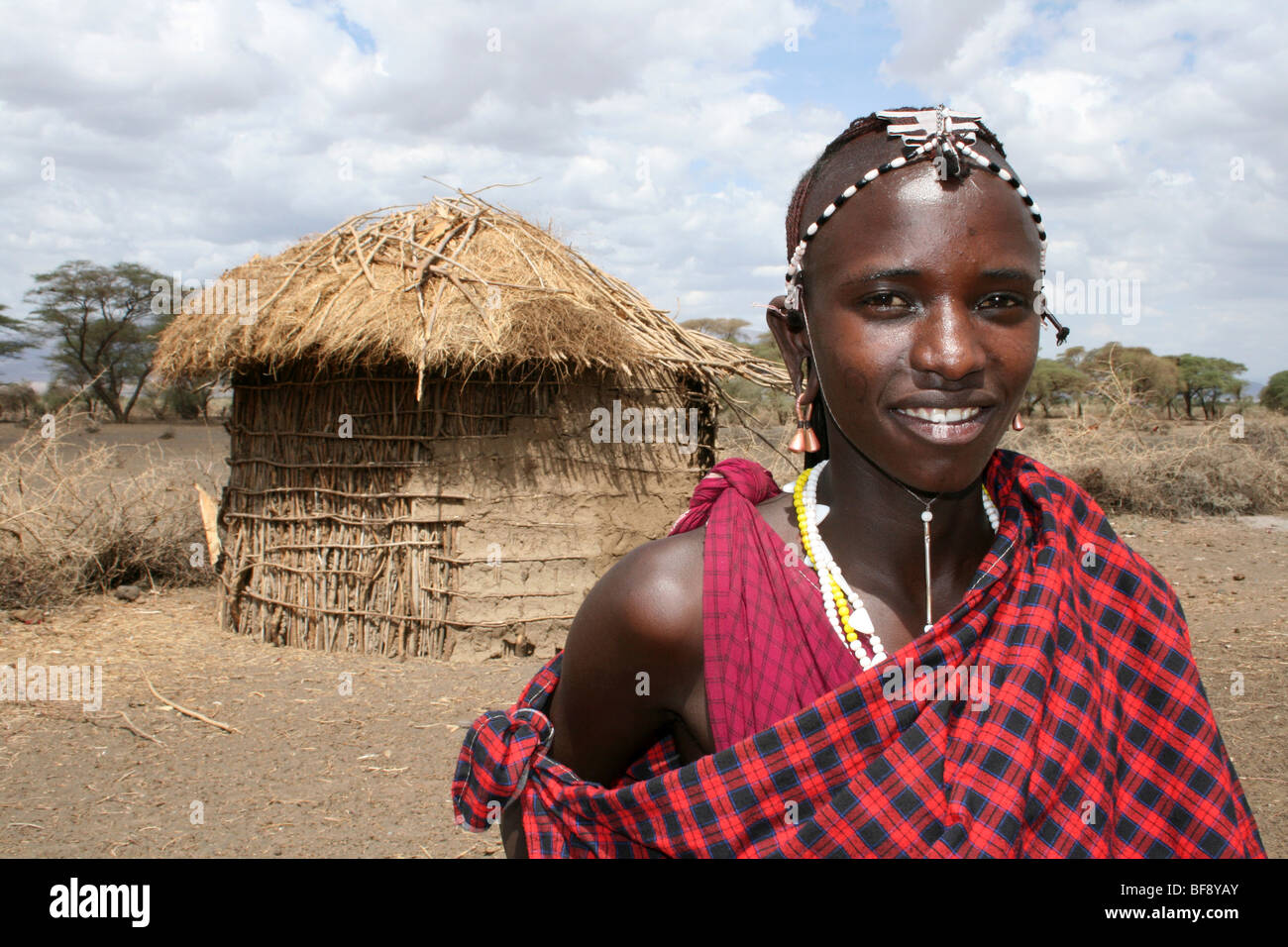 Masai Man Outside His Home In Engaruka Village, Rift Valley, Tanzania ...