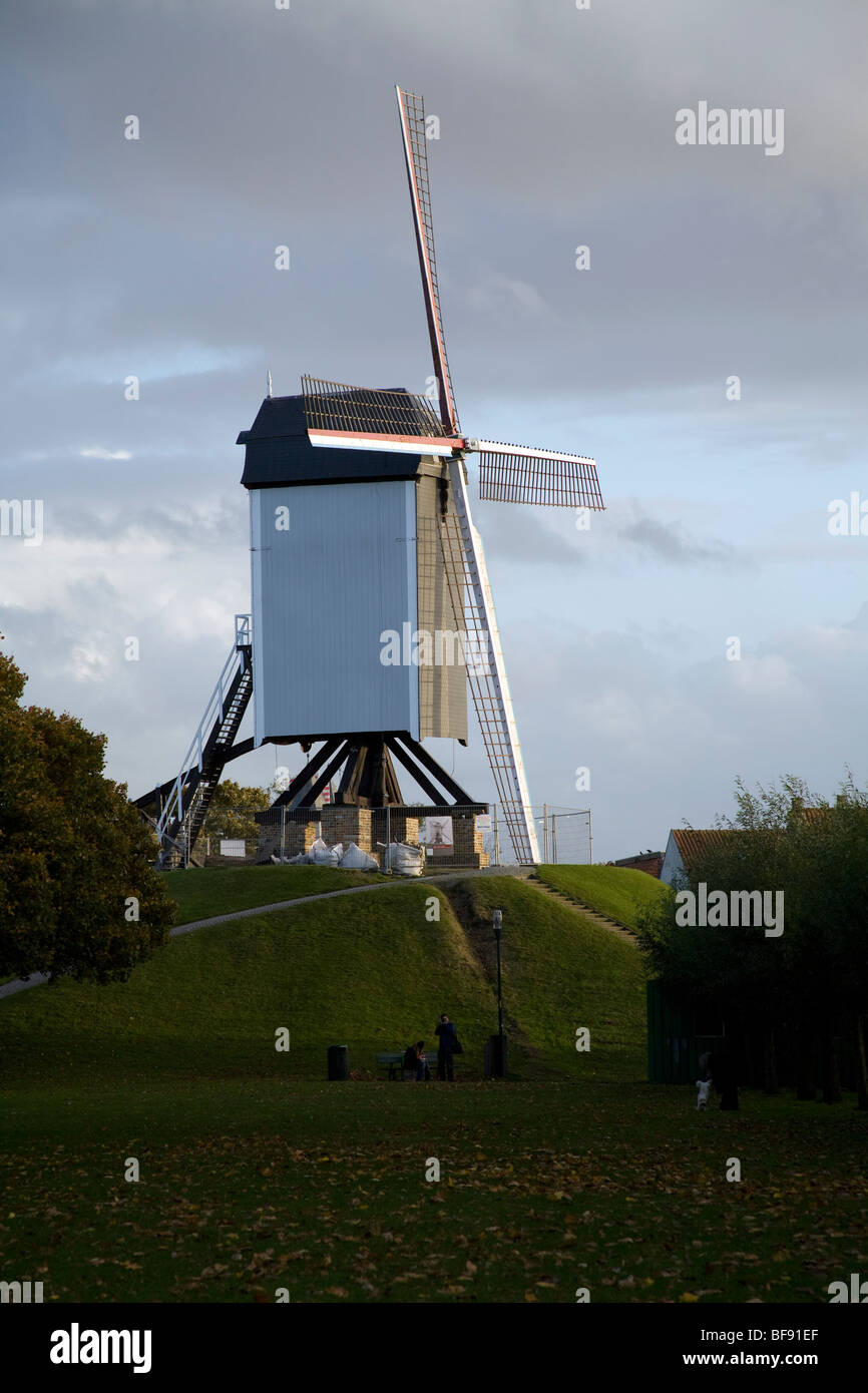 The Bonne Chiere Molen windmill, Bruges Belgium Stock Photo - Alamy