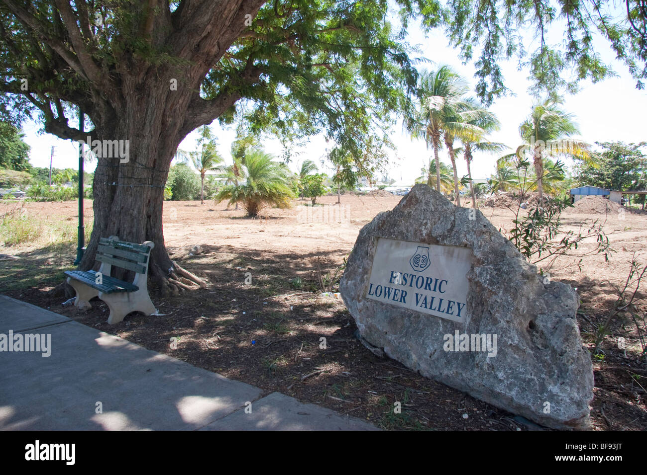 A Monument Stone in a Small Park, The Valley, Anguilla Stock Photo - Alamy