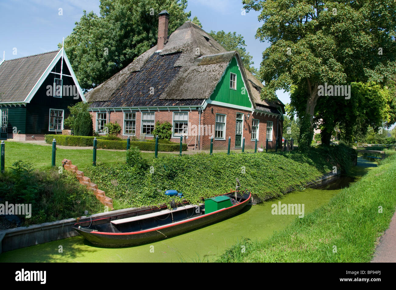 Farm House Beemster Holland Netherlands dutch boat Stock Photo - Alamy