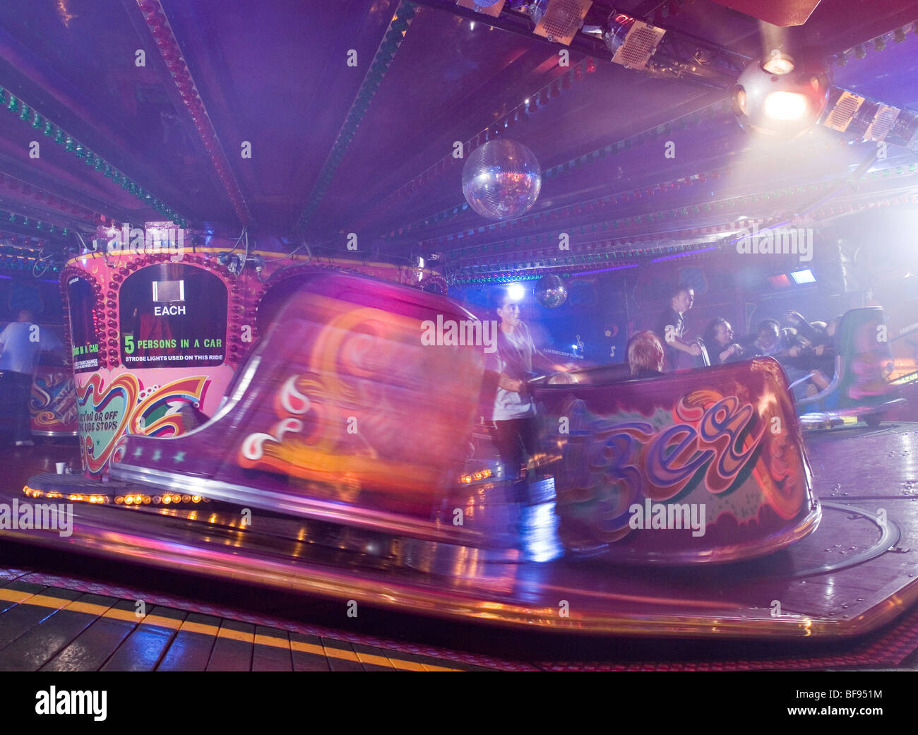 The Waltzers at Goose Fair in Nottingham, Nottinghamshire England UK ...