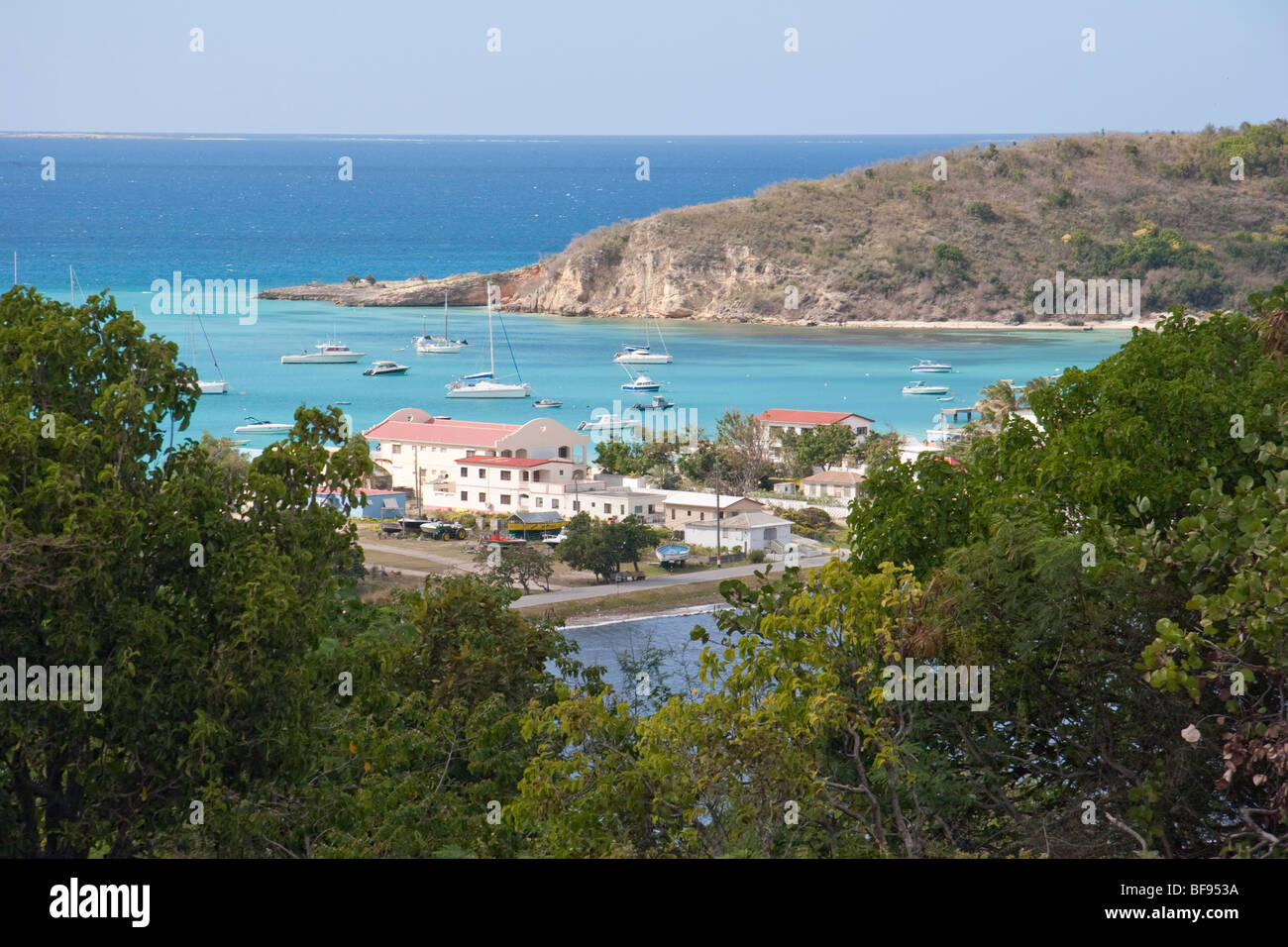 Road Bay at Sandy Ground, Anguilla - seen from South Hill Stock Photo ...