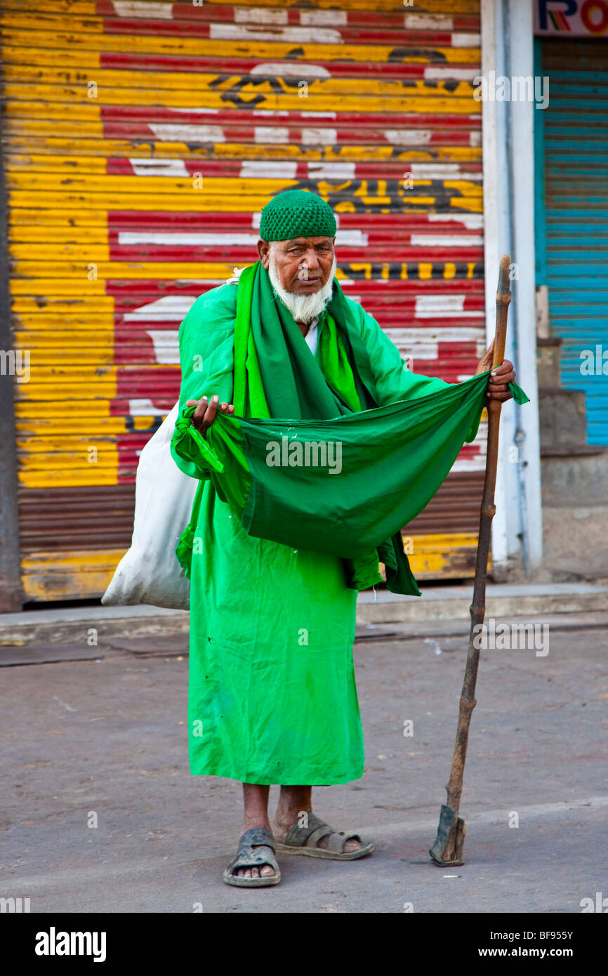 Blind muslim man begging on the Street in Ajmer in Rajasthan India ...